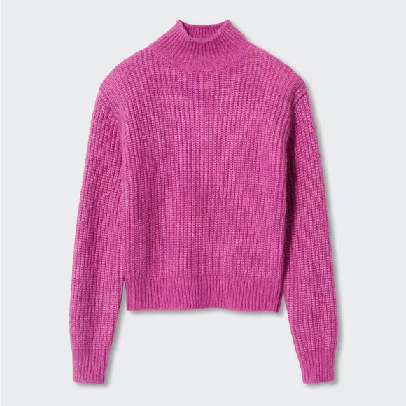 Mango | Sweaters | Nwt Mango High Collar Ribbed Knit Sweater Medium ...